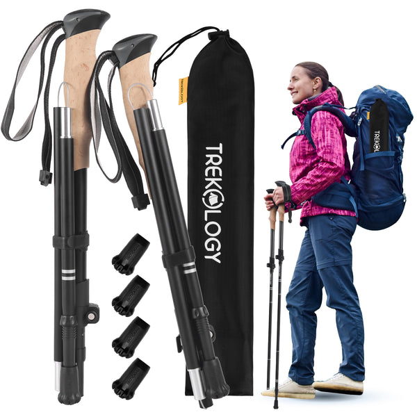 TREKOLOGY TREK-Z XE Adjustable & Collapsible Trekking Hiking Pole Set